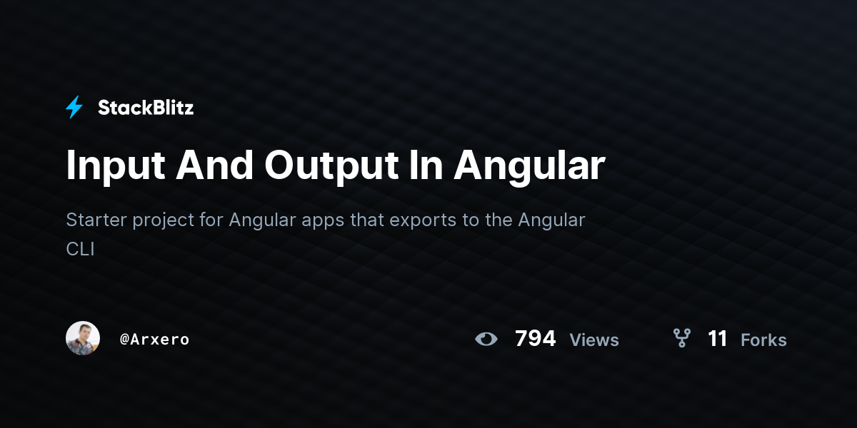 Input And Output In Angular - StackBlitz