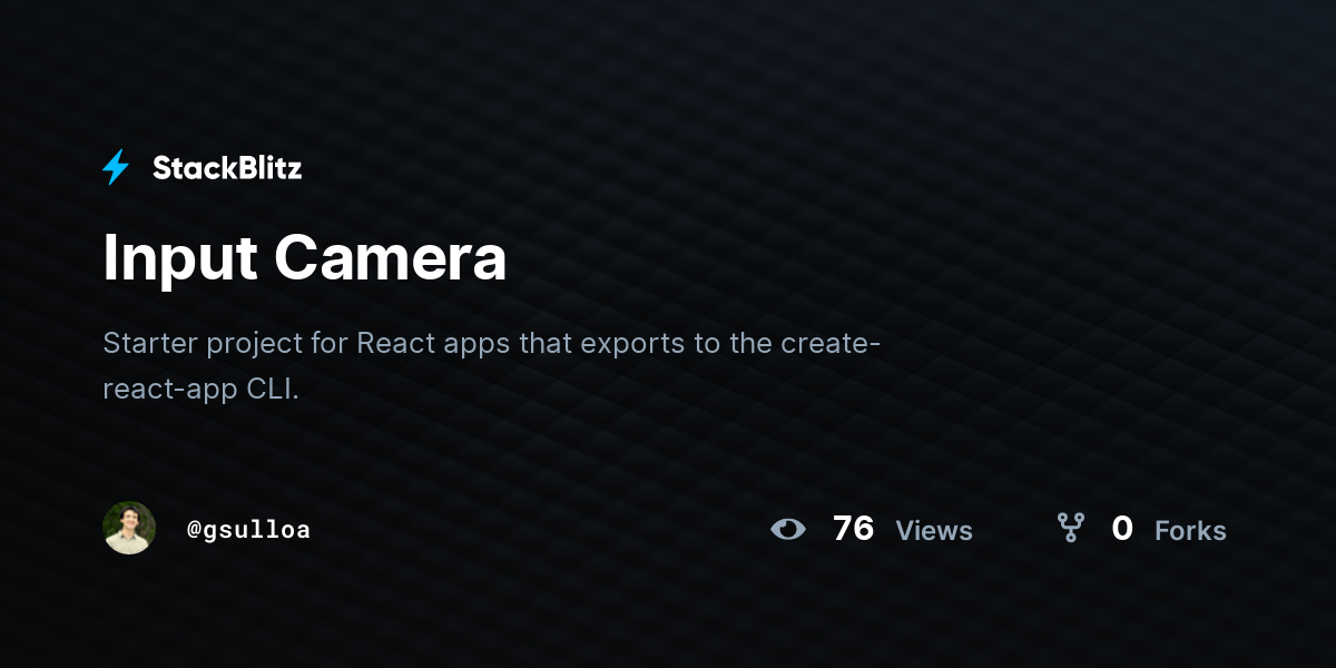 Input Camera - StackBlitz