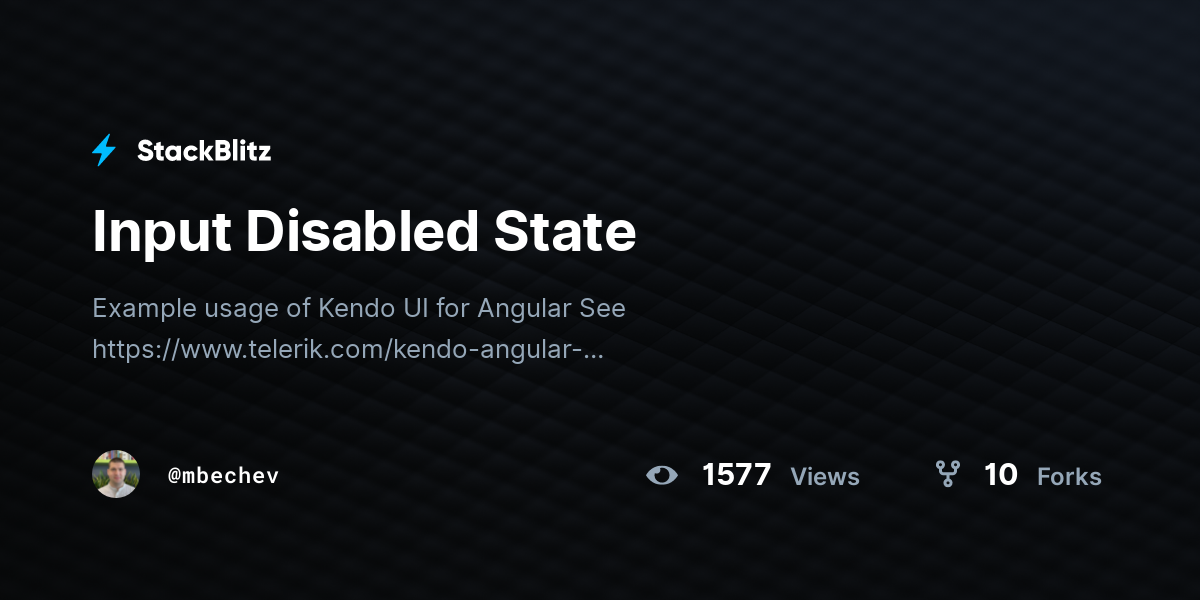 Input Disabled State - StackBlitz