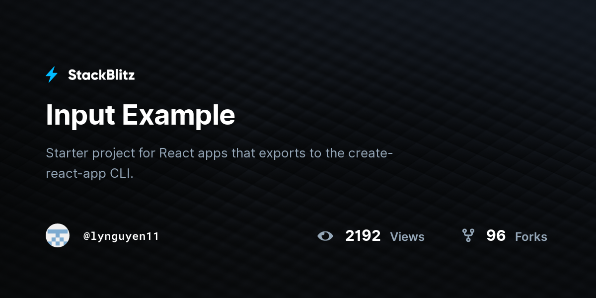 Input Example - StackBlitz