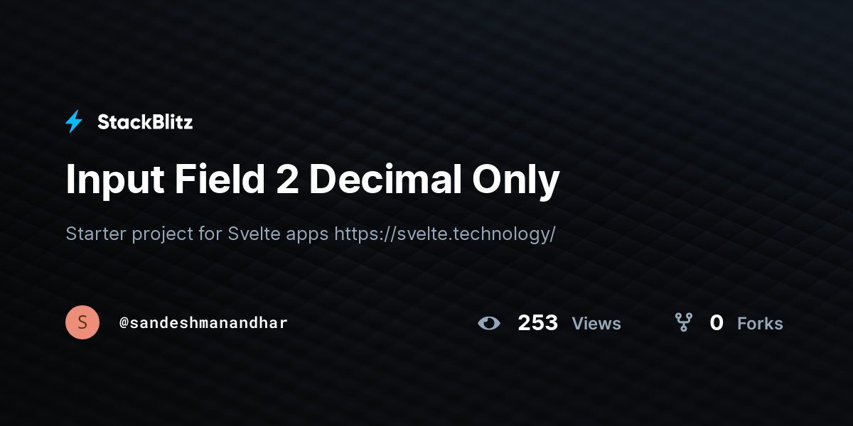 Input Field 2 Decimal Only - StackBlitz