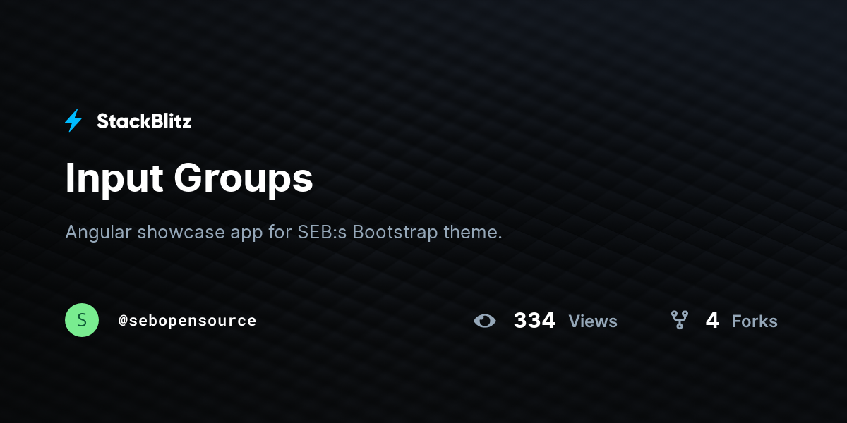 Input Groups - StackBlitz