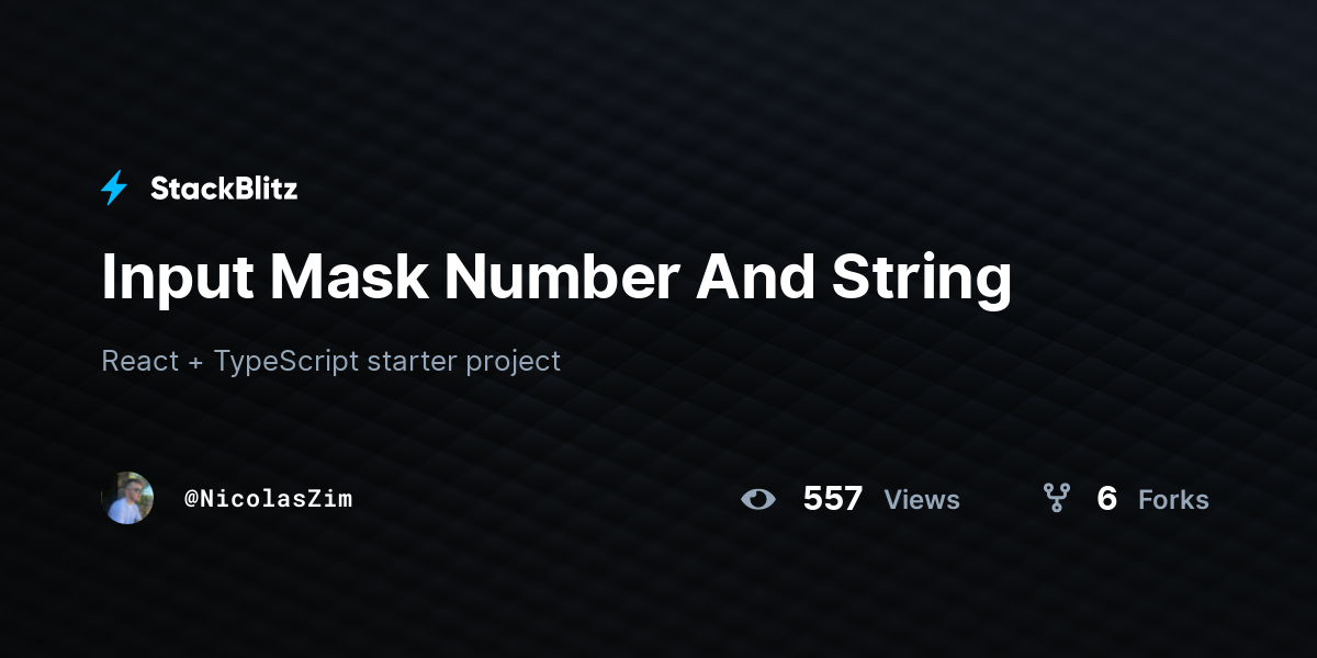 Input Mask Number And String - StackBlitz