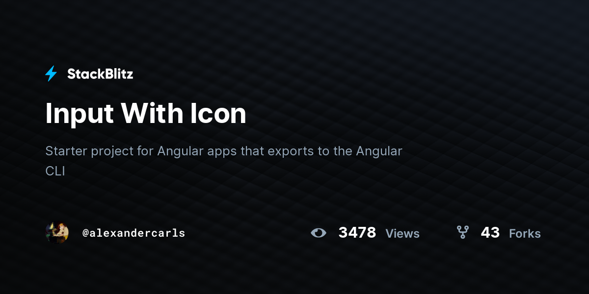 Input With Icon - StackBlitz