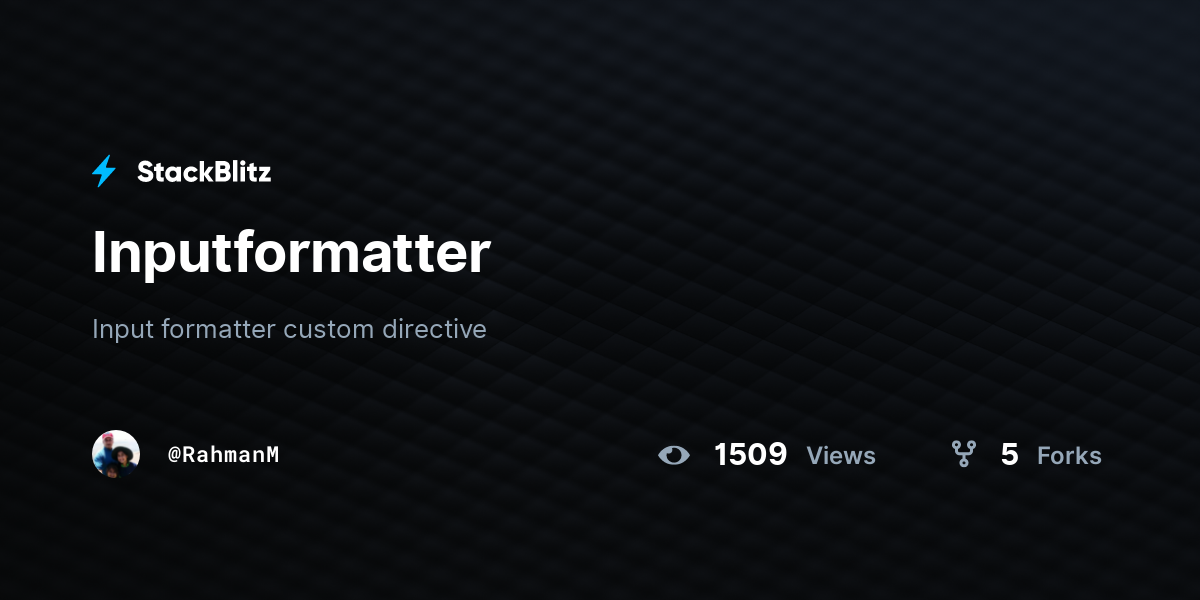 Inputformatter - StackBlitz