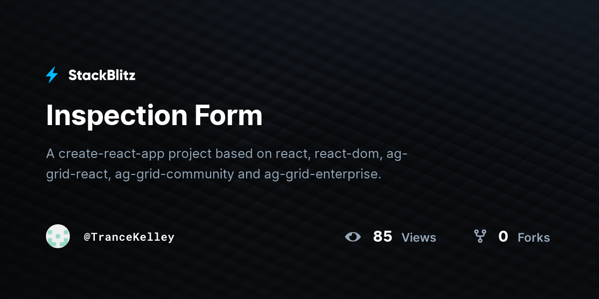 Inspection Form - StackBlitz
