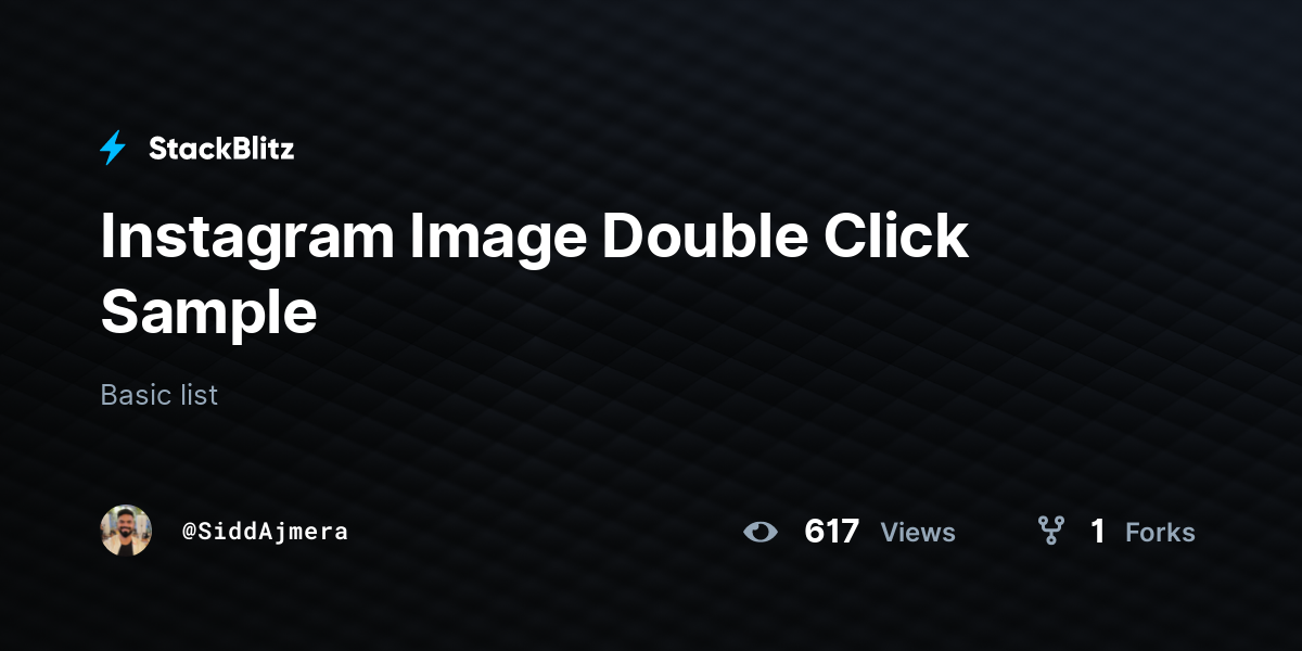Instagram Image Double Click Sample - StackBlitz