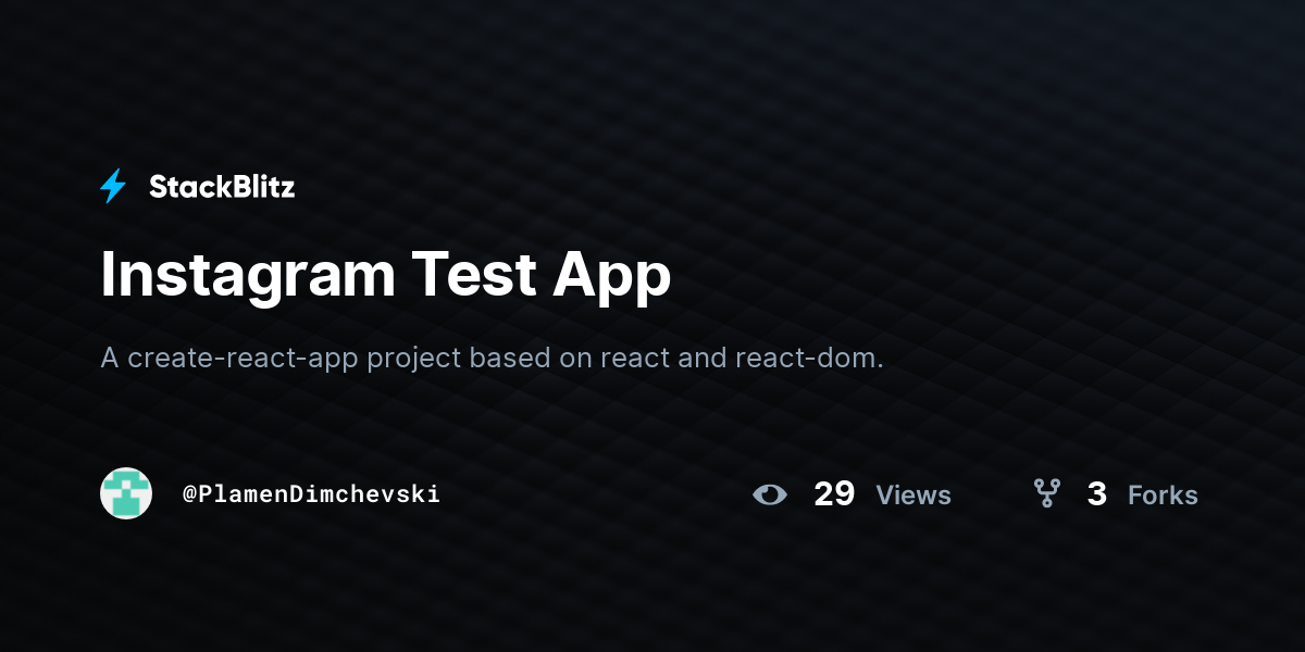Instagram Test App - StackBlitz