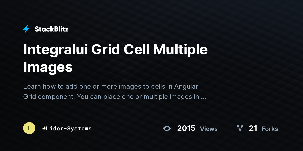 Integralui Grid Cell Multiple Images - StackBlitz