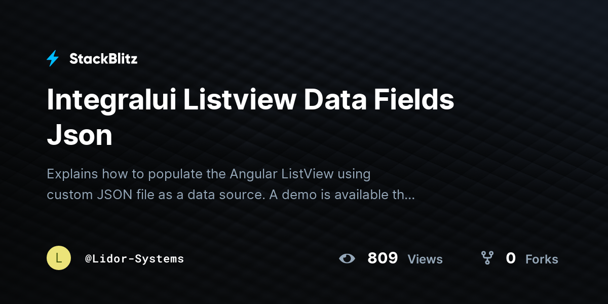Integralui Listview Data Fields Json - StackBlitz Integralui Listview Data Fields Json - StackBlitz