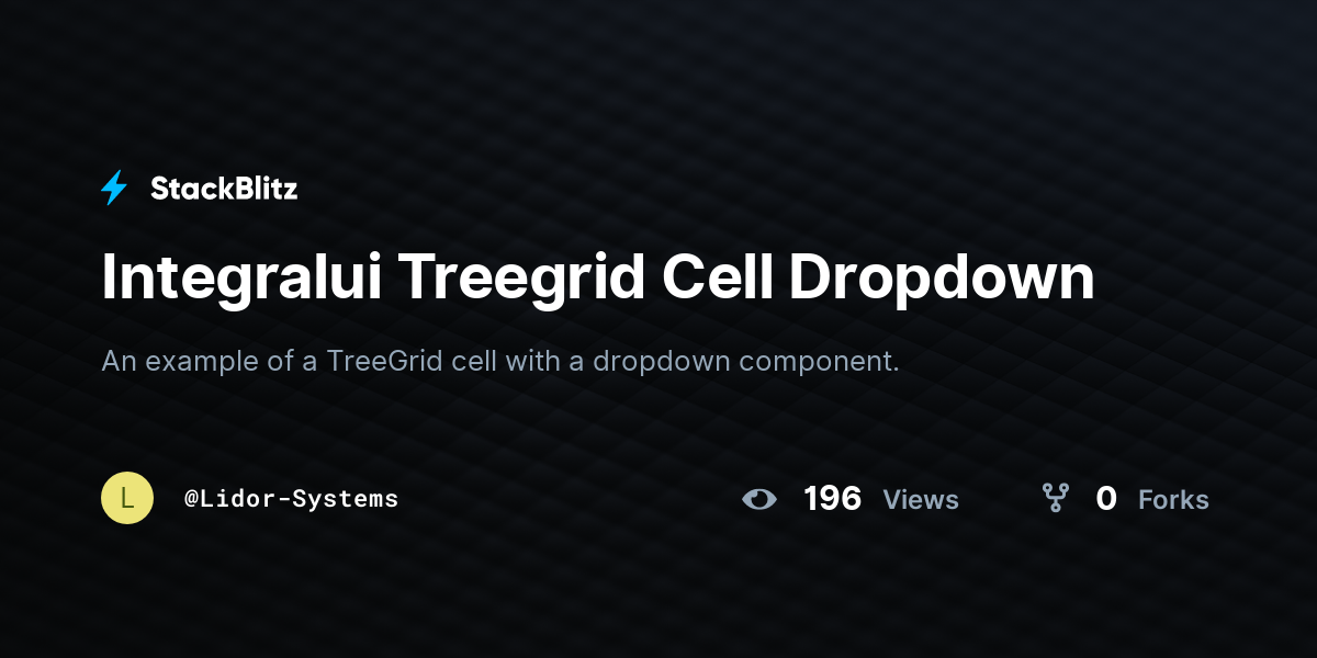 Integralui Treegrid Cell Dropdown Stackblitz