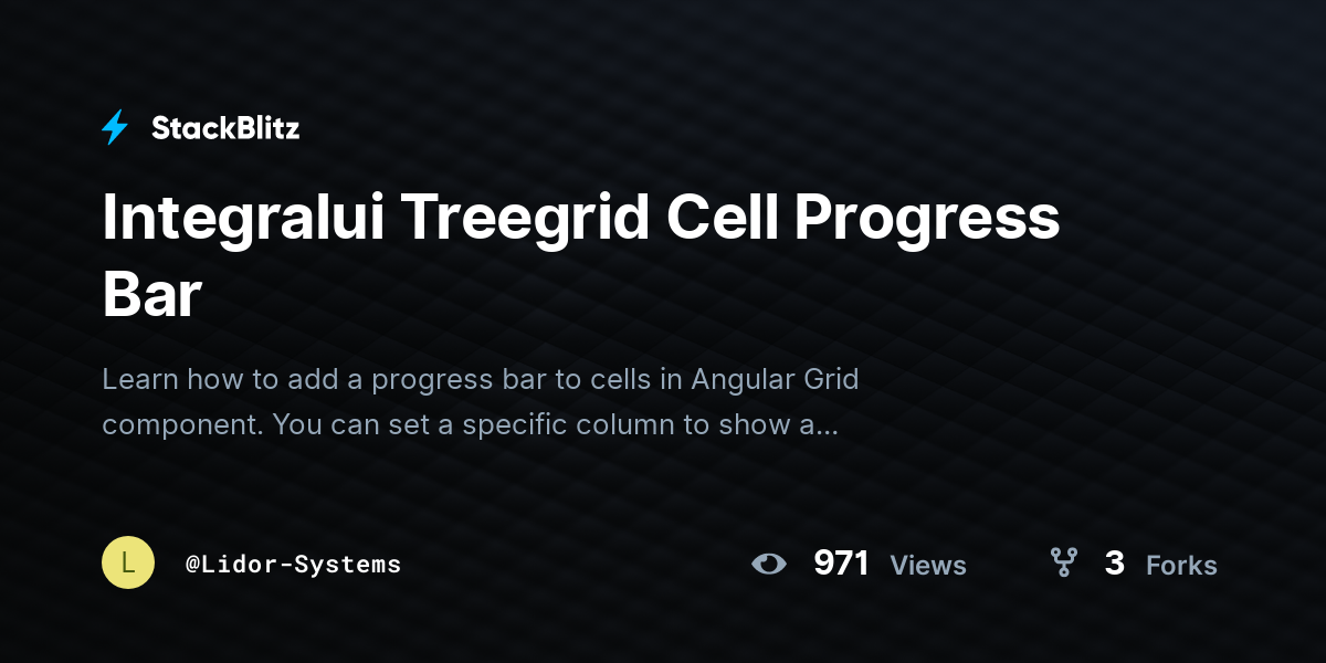 Integralui Treegrid Cell Progress Bar - StackBlitz