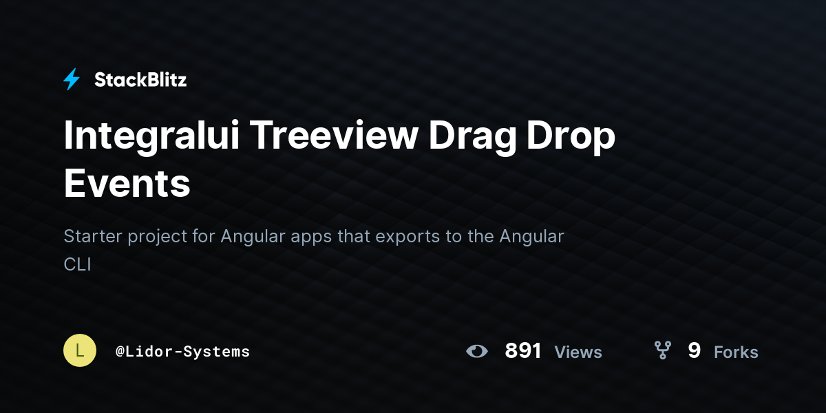 Integralui Treeview Drag Drop Events - StackBlitz