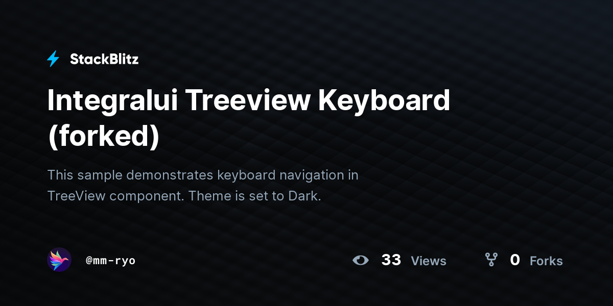 Integralui Treeview Keyboard (forked) - StackBlitz