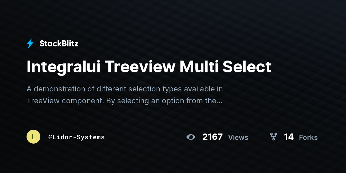 Integralui Treeview Multi Select - StackBlitz