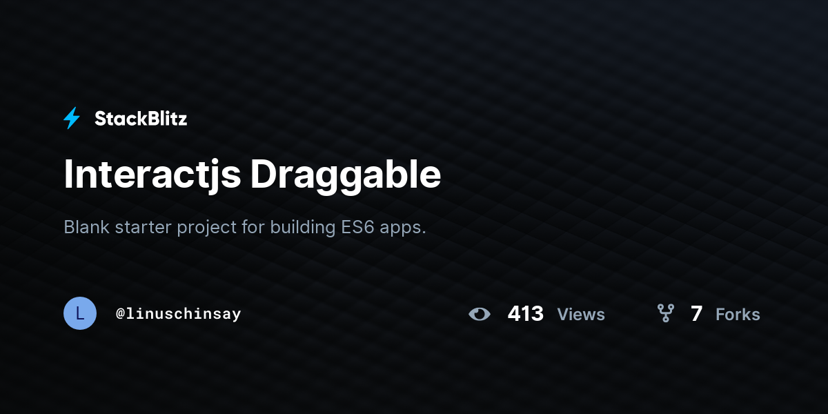 Interactjs Draggable - StackBlitz