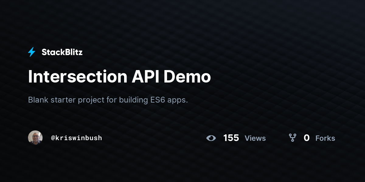 Intersection API Demo - StackBlitz