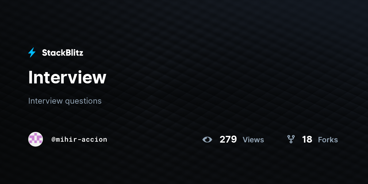 Interview - StackBlitz
