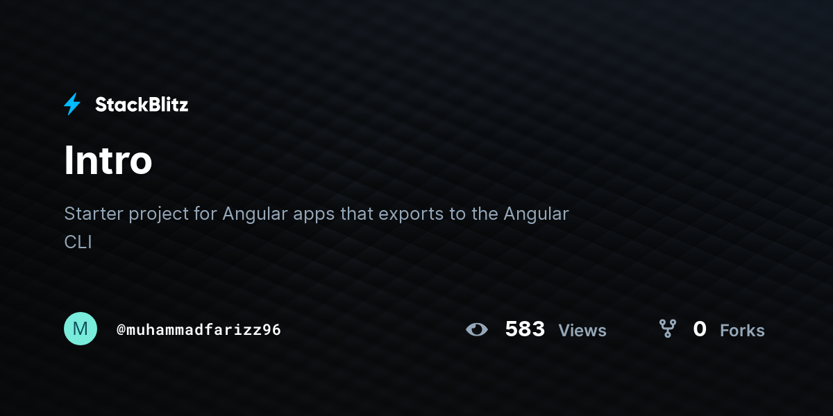 Intro - StackBlitz