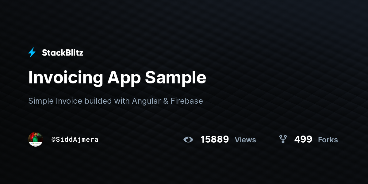 Invoicing App Sample - StackBlitz