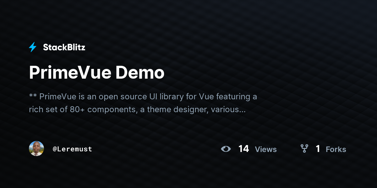 PrimeVue Demo - StackBlitz