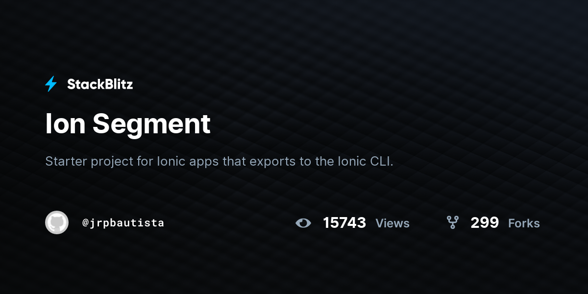 Ion Segment - StackBlitz