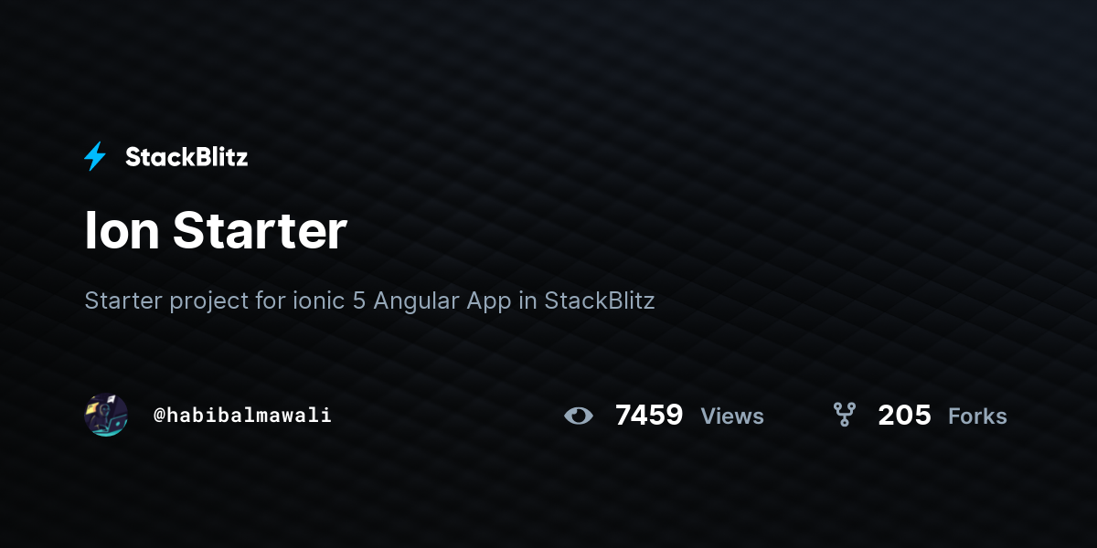 Ion Starter - StackBlitz