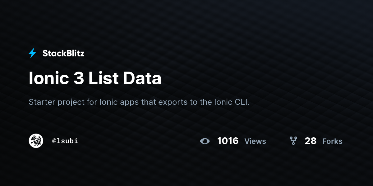 Ionic 3 List Data - StackBlitz