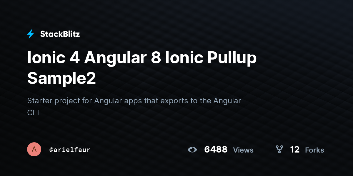 Ionic 4 Angular 8 Ionic Pullup Sample2 - StackBlitz Ionic 4 Angular 8 Ionic Pullup Sample2 - StackBlitz