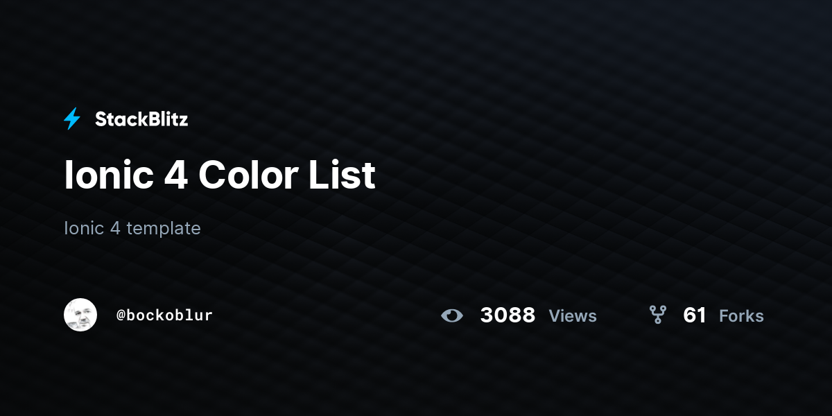 Ionic 4 Color List - StackBlitz