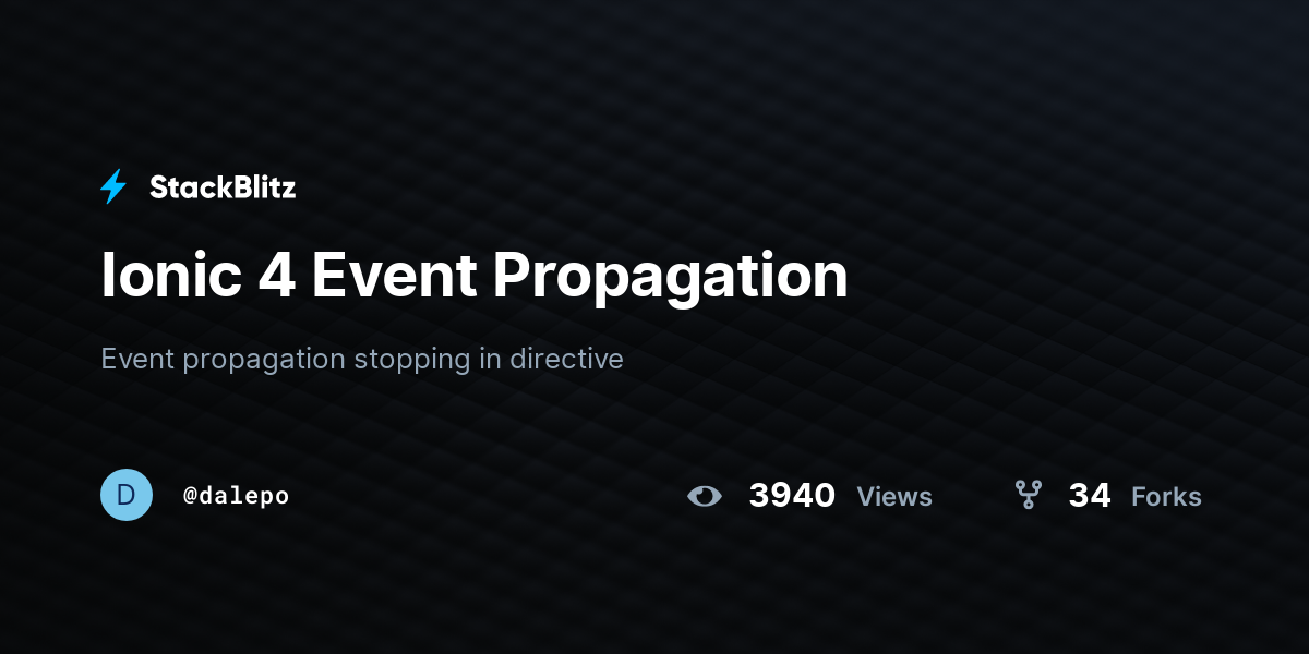 Ionic 4 Event Propagation - StackBlitz