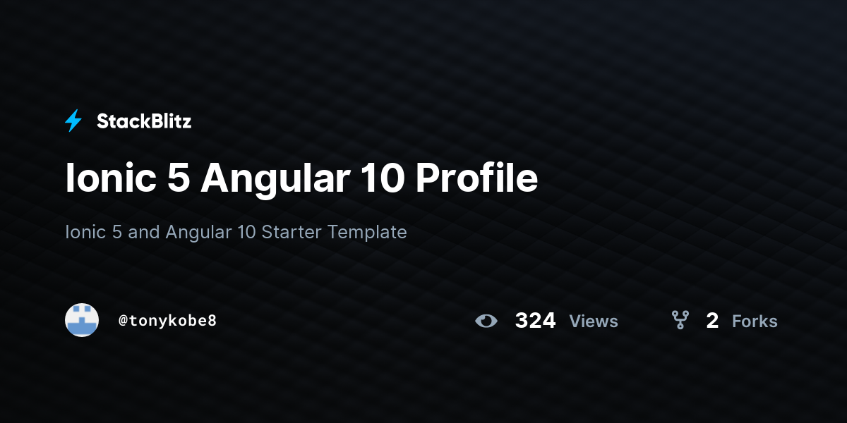 Ionic 5 Angular 10 Profile - StackBlitz