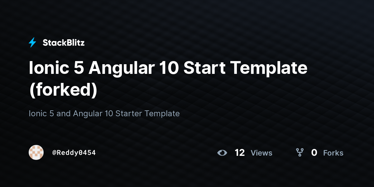 Ionic 5 Angular 10 Start Template (forked) - StackBlitz