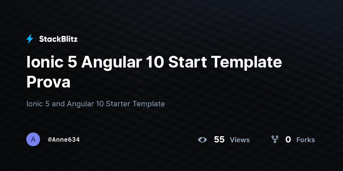 Ionic 5 Angular 10 Start Template Prova - StackBlitz