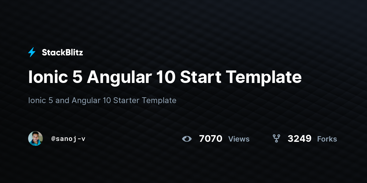 Ionic 5 Angular 10 Start Template - StackBlitz