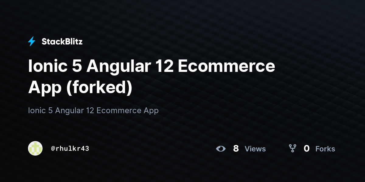 Ionic 5 Angular 12 Ecommerce App (forked) - StackBlitz