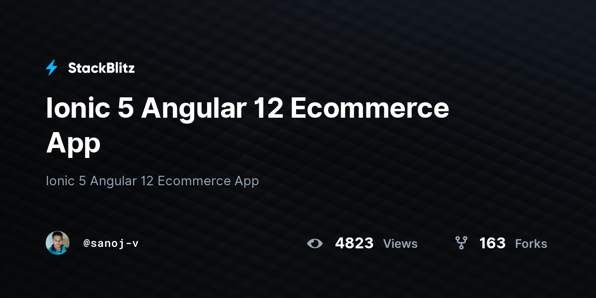 Ionic 5 Angular 12 Ecommerce App - StackBlitz