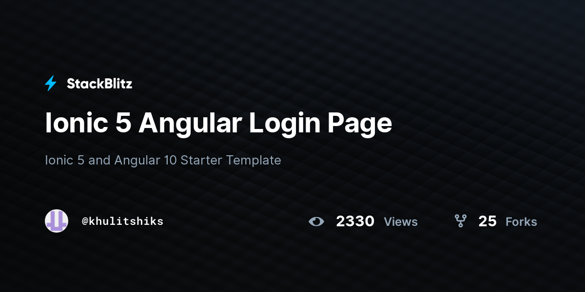 Ionic 5 Angular Login Page - StackBlitz