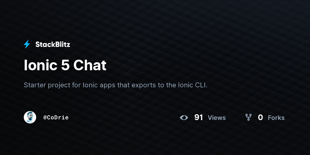 Ionic 5 Chat - StackBlitz