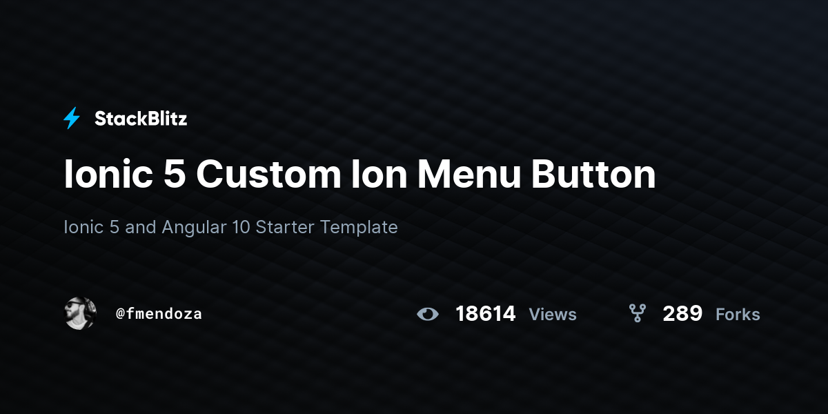 Ionic 5 Custom Ion Menu Button - StackBlitz
