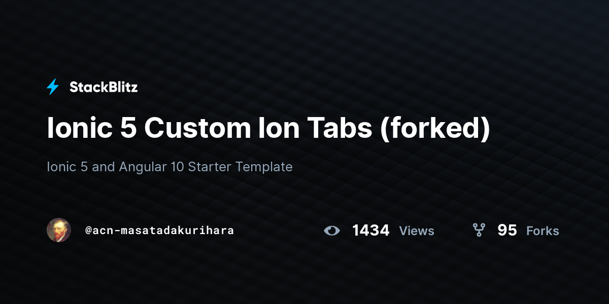 Ionic 5 Custom Ion Tabs (forked) - StackBlitz