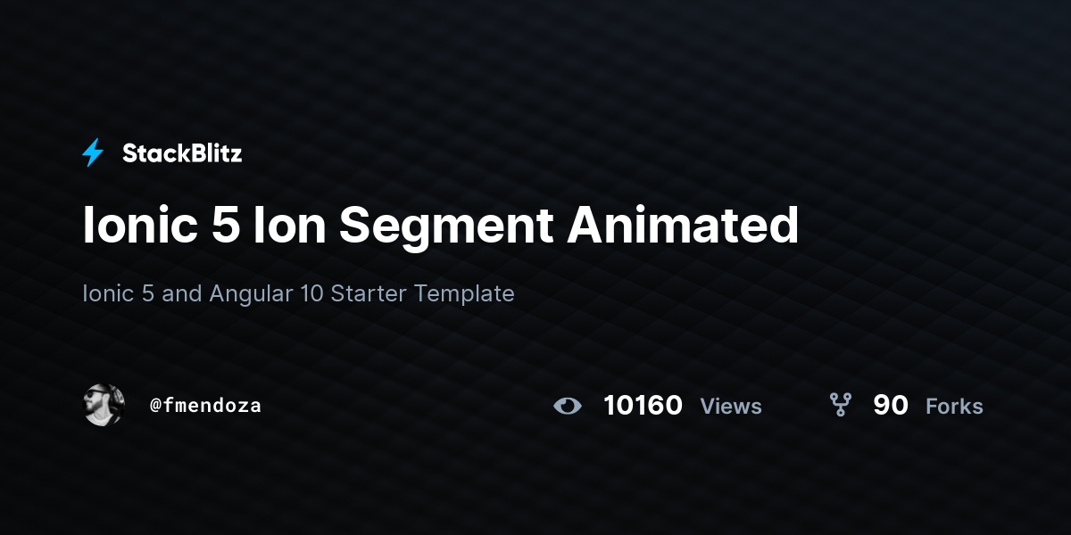 Ionic 5 Ion Segment Animated - StackBlitz