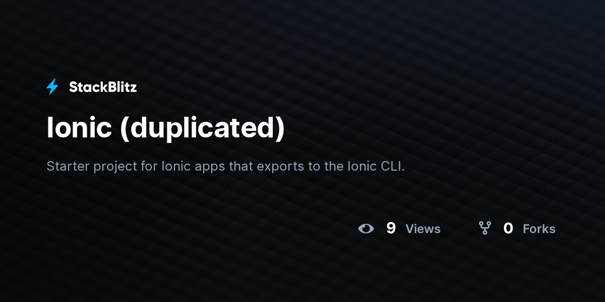 Ionic (duplicated) - StackBlitz