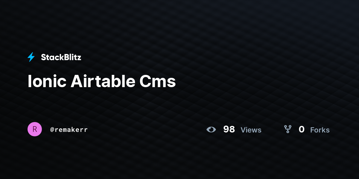 Ionic Airtable Cms - StackBlitz