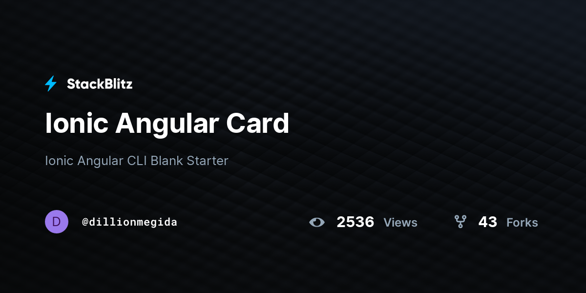 Ionic Angular Card - StackBlitz