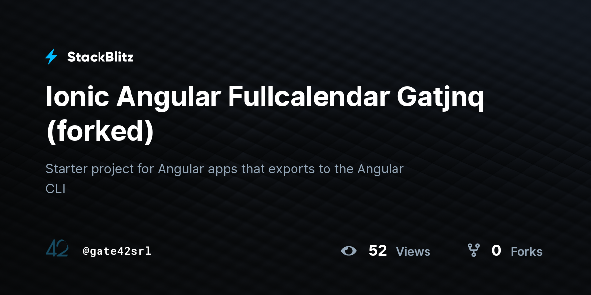 Ionic Angular Fullcalendar Gatjnq (forked) - StackBlitz Ionic Angular Fullcalendar Gatjnq (forked) - StackBlitz