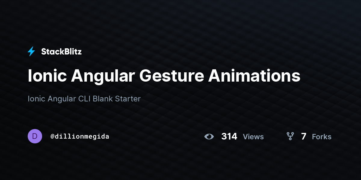 Ionic Angular Gesture Animations Stackblitz