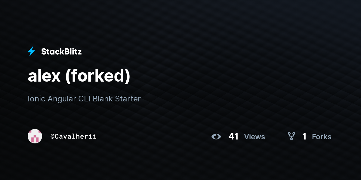 alex (forked) - StackBlitz