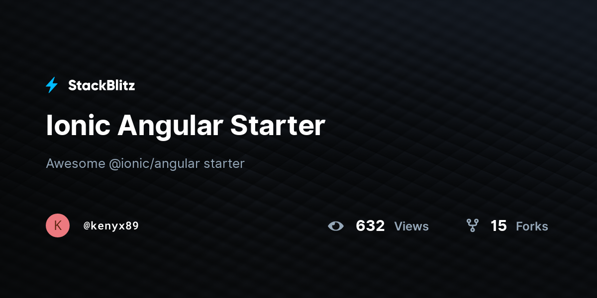 Ionic Angular Starter - StackBlitz