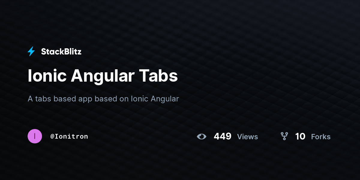 Ionic Angular Tabs - StackBlitz